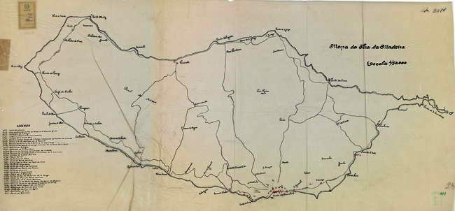 Mapa da ilha da Madeira indicando as propriedades militares, 1847 (c ...