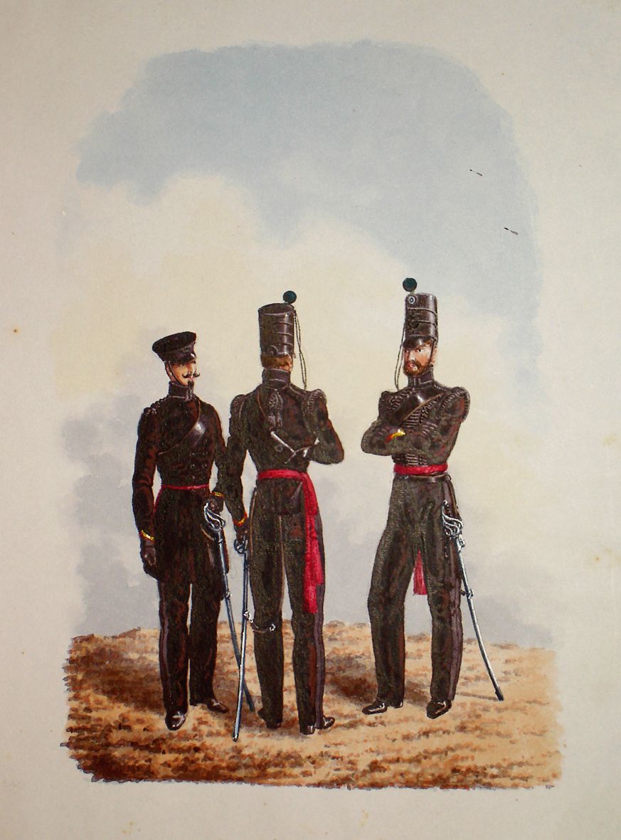 Oficiais de Caçadores 12, aguarela, 1846 (c.), Museu da Quinta das ...