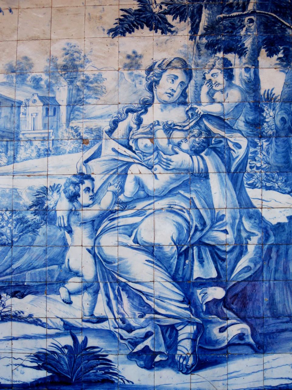 Caridade, aulejos de 1760-1765, Museu de Arte Sacra do Funchal, ilha da ...