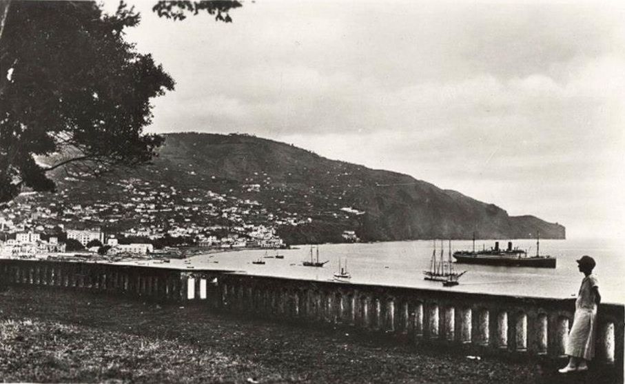 Varanda do miradouro da antiga Quinta Vigia, 1920 (c.), Funchal, ilha ...