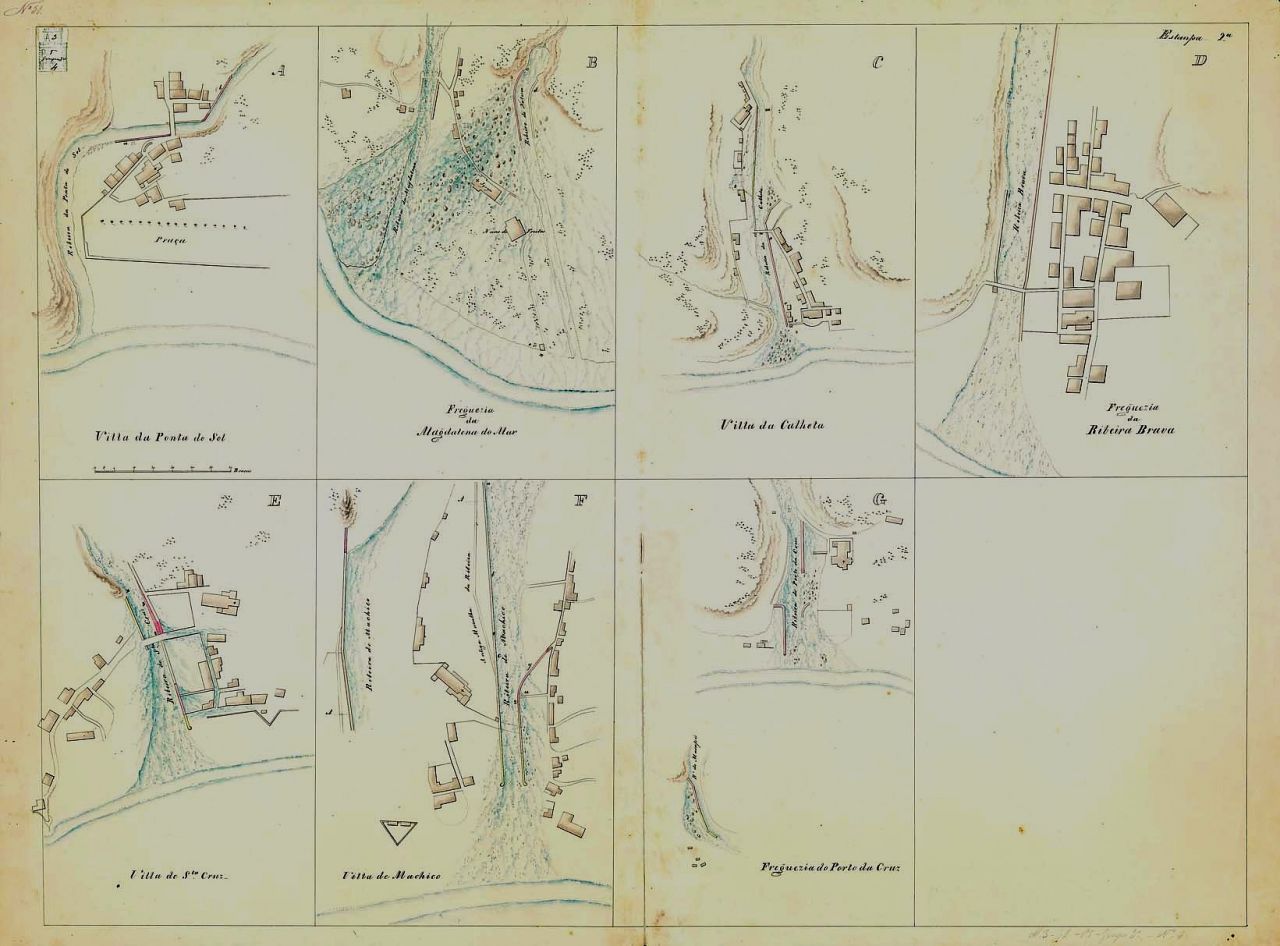 Estragos da aluvião de 1842, José Júlio Guerra, 1844, ilha da Madeira ...
