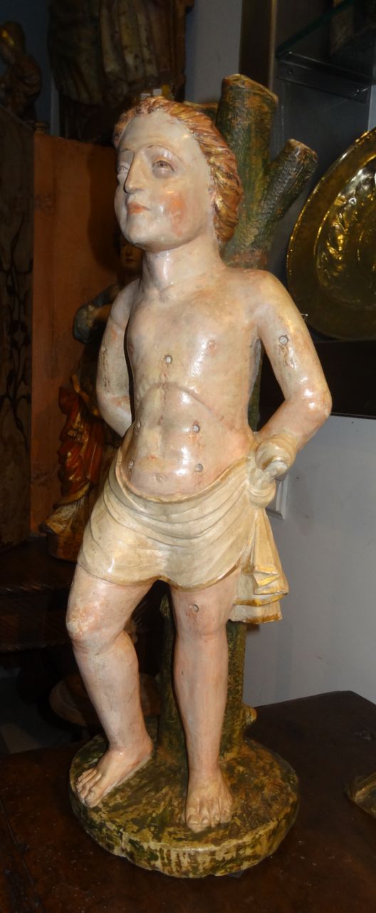 São Sebastião, pedra de Ançã policromada, 1550 a 1620 (c.), Portugal ...