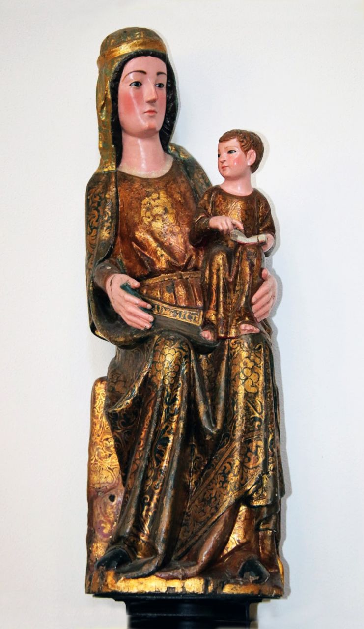 Nossa Senhora e o Menino, escultura ibérica de 1450 (c.), convento de ...