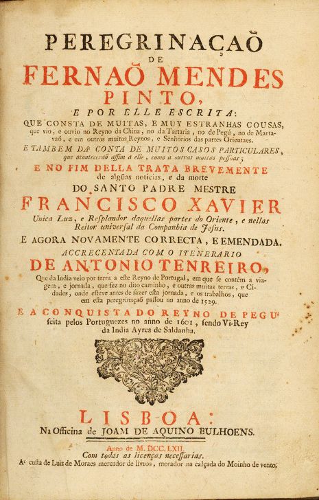Peregrinação, Fernão Mendes Pinto, edição de Lisboa, 1762, Portugal ...