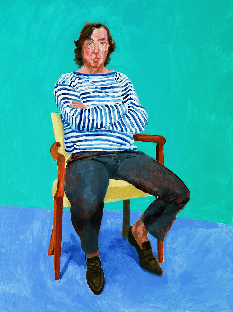 Retrato de Gregory Evans, David Hockney, março de 2016, Los Angeles ...