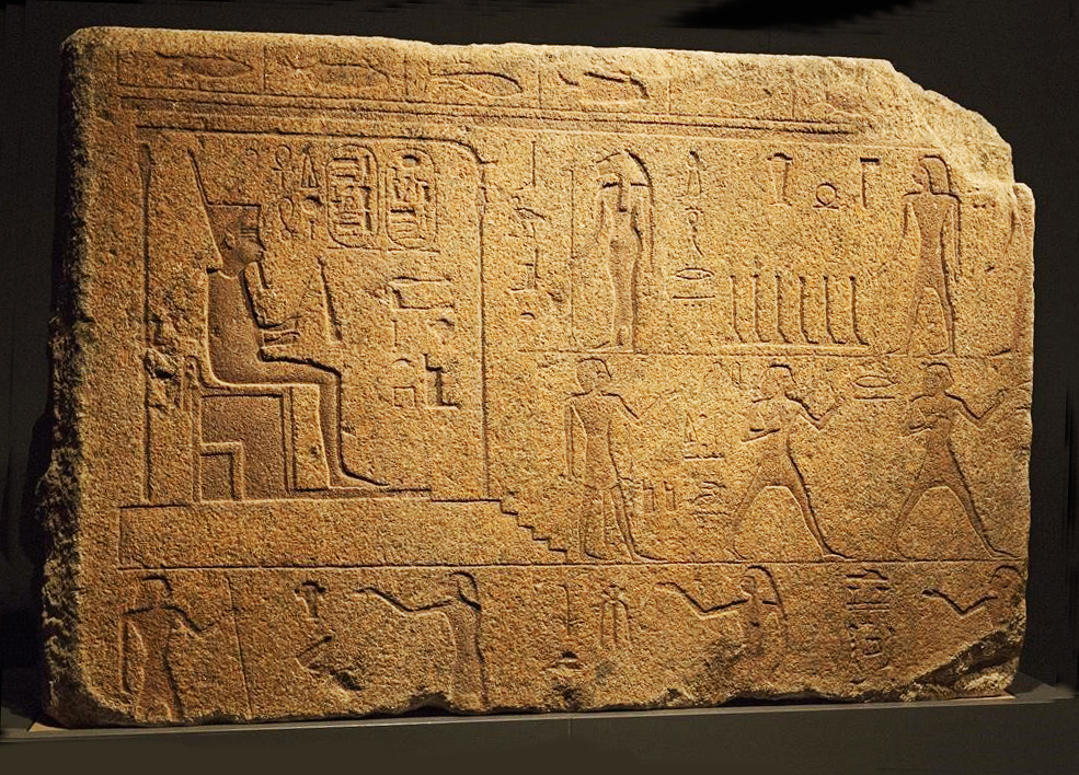 Relevo do faraó Osorkon II do Egito na festa Sed do The British Museum ...