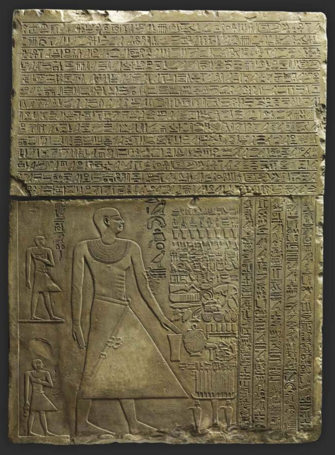 Relevo do túmulo do funcionário Tjetji do The British Museum, governo ...