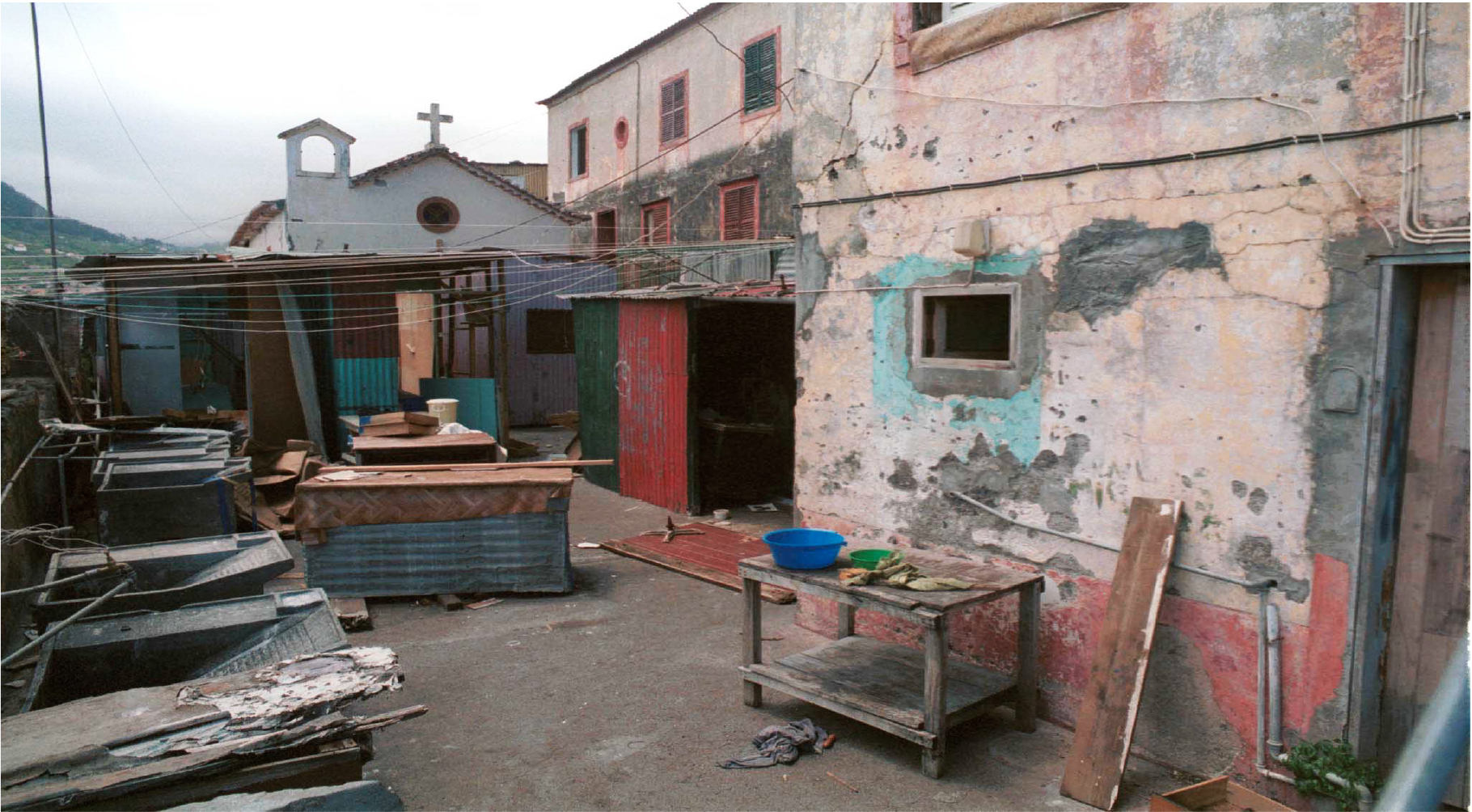 Vista para o pátio do Forte São João Batista de Machico na ocupação dos ...