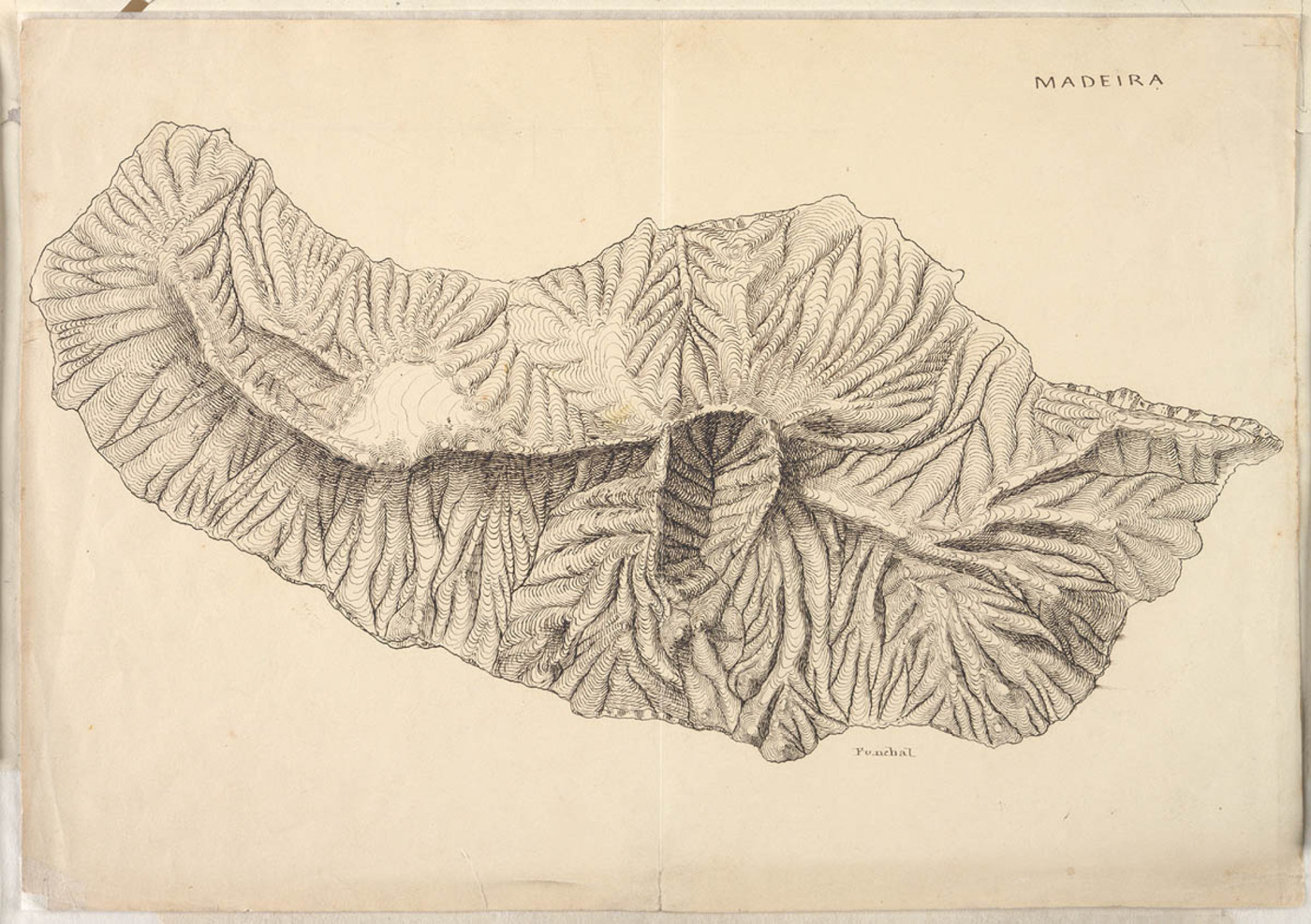 Planta da ilha da Madeira com empolamento do Curral das Freiras ...