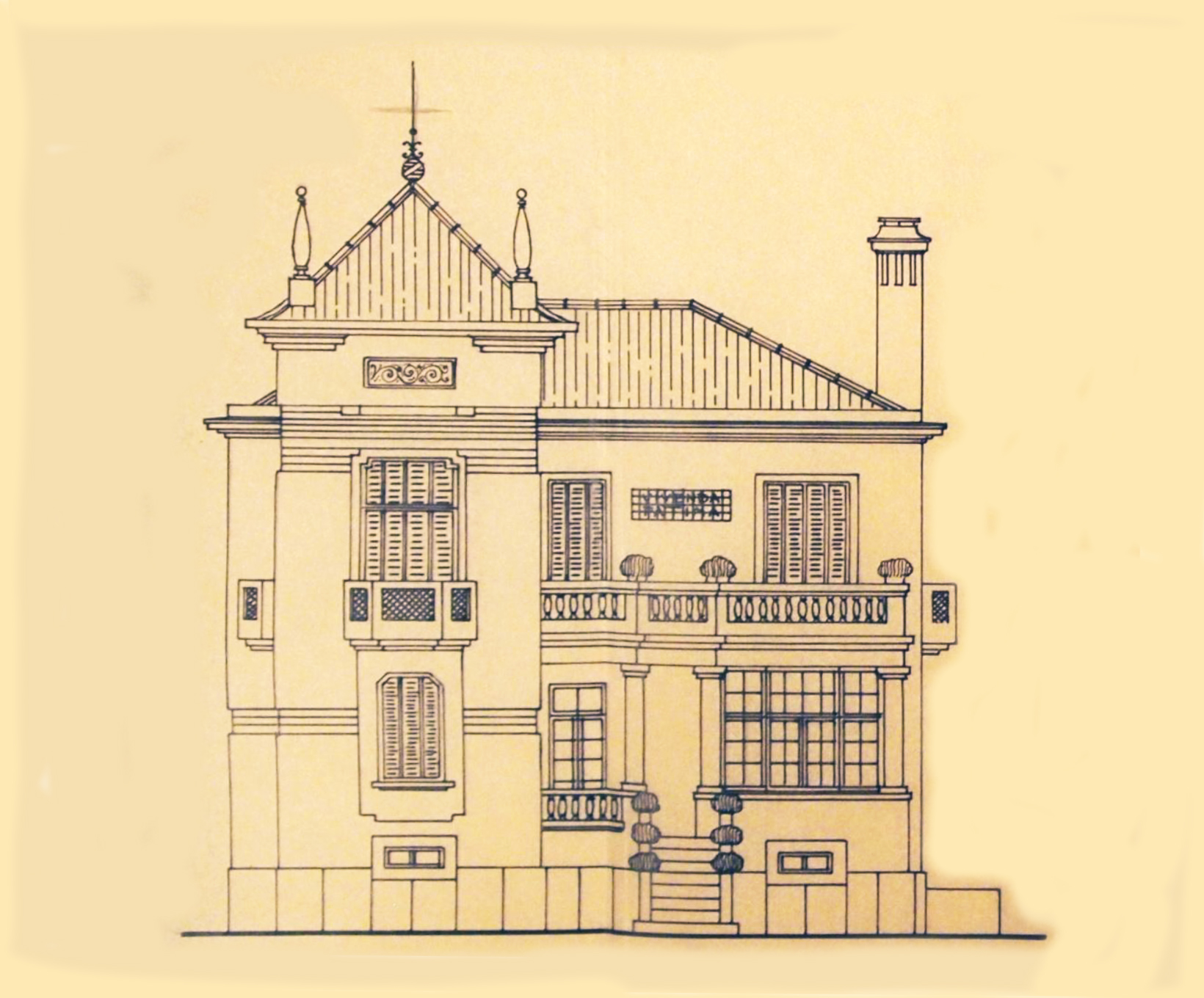 Projeto de alçado para a Vivenda Fátima na Avenida do Infante, Edmundo ...