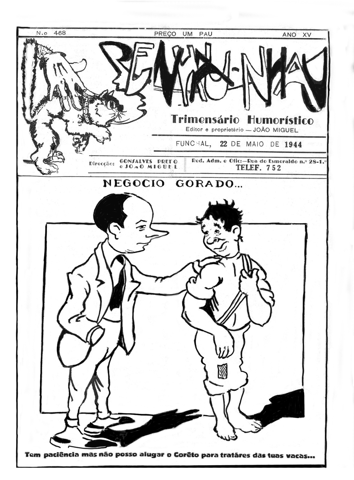 Fernão Ornelas: Negócio gorado, in Re-Nhau-Nhau, n.º 468, Ano XV ...