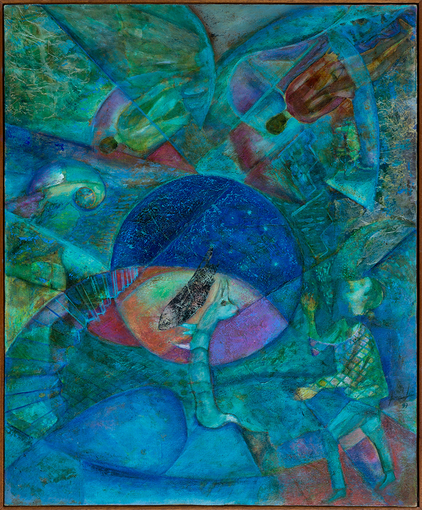 O Tempo é como um Peixe Escorregadiço, óleo de Alice Sousa, 1997 ...