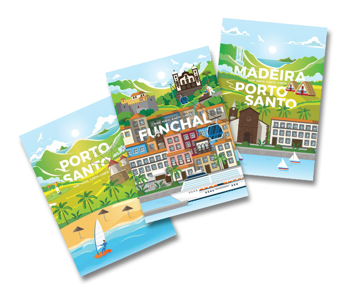 Capa dos mapas ilustrados da Madeira e Porto Santo de junho de 2022 ...
