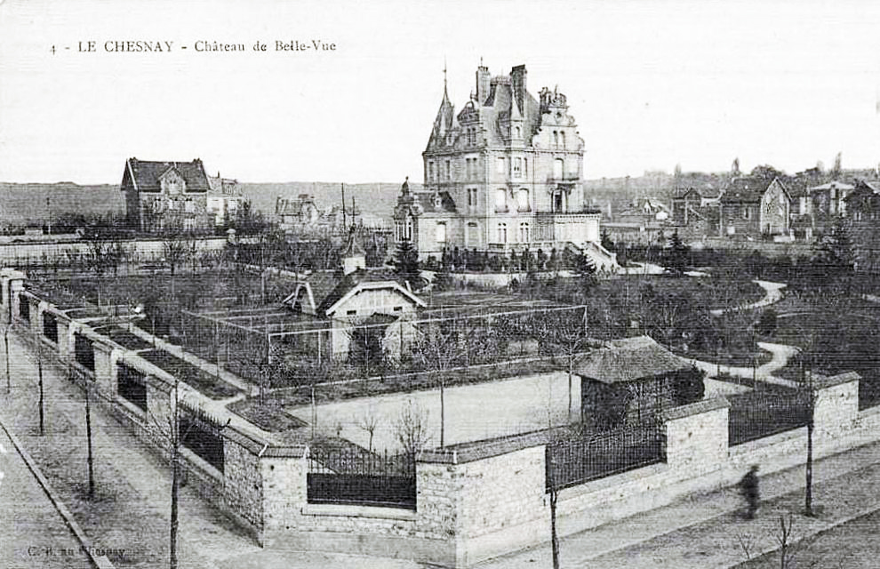 Le Chesnay. Château de Bellevue, 1900 e bilhete-postal de 1920 (c ...