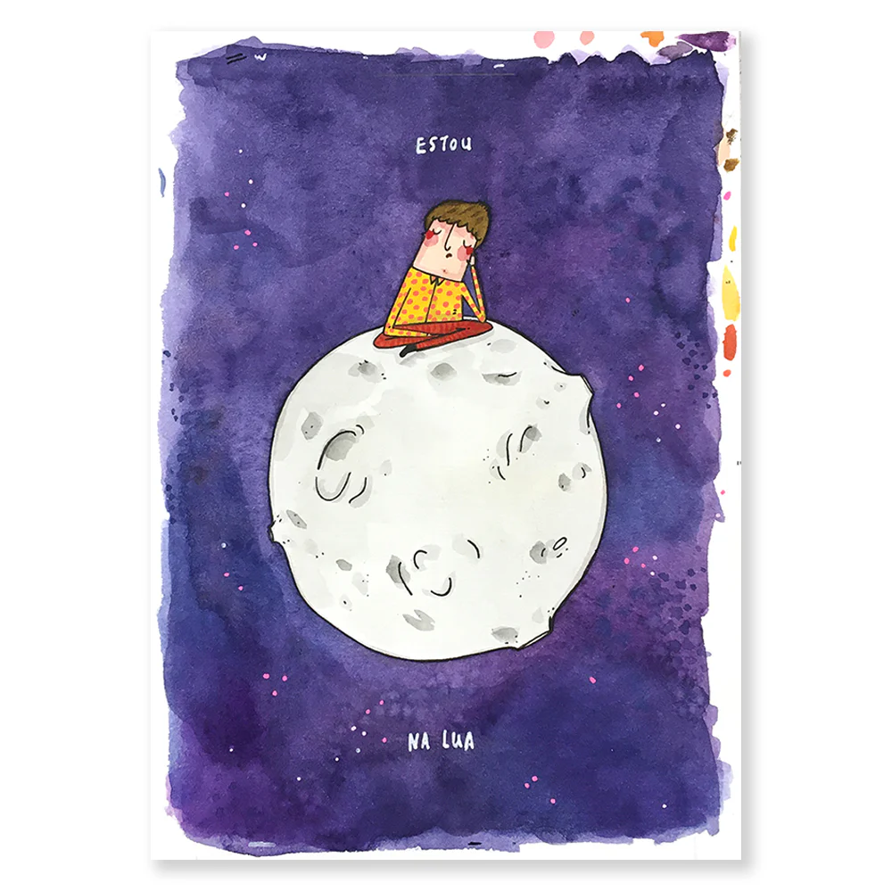 Estou na Lua, aguarela de Rafaela Rodrigues, Machico, 2021, ilha da ...