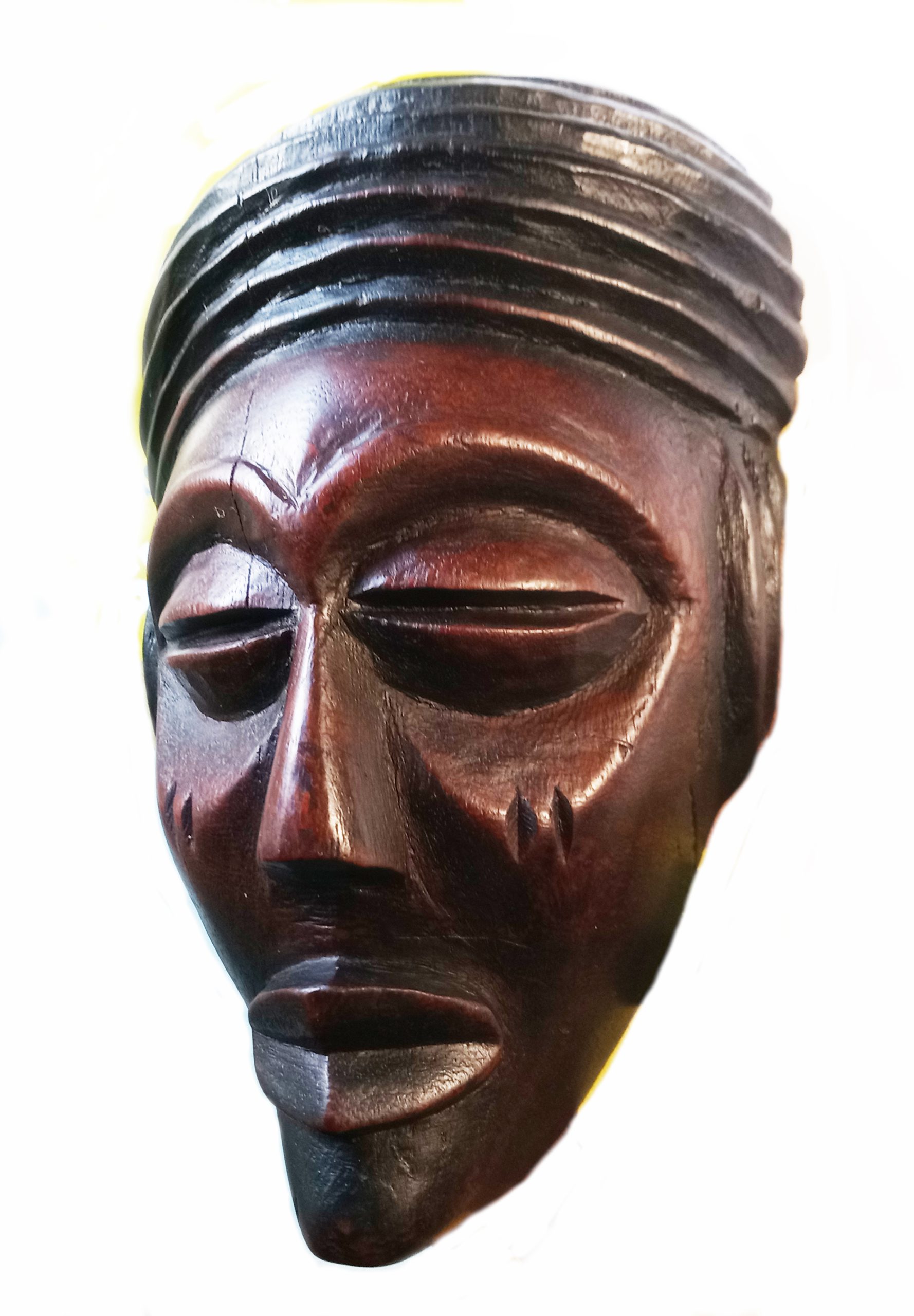 Miniatura de máscara Tchokwe, artista da aldeia do Museu do Dundo, 1950 ...