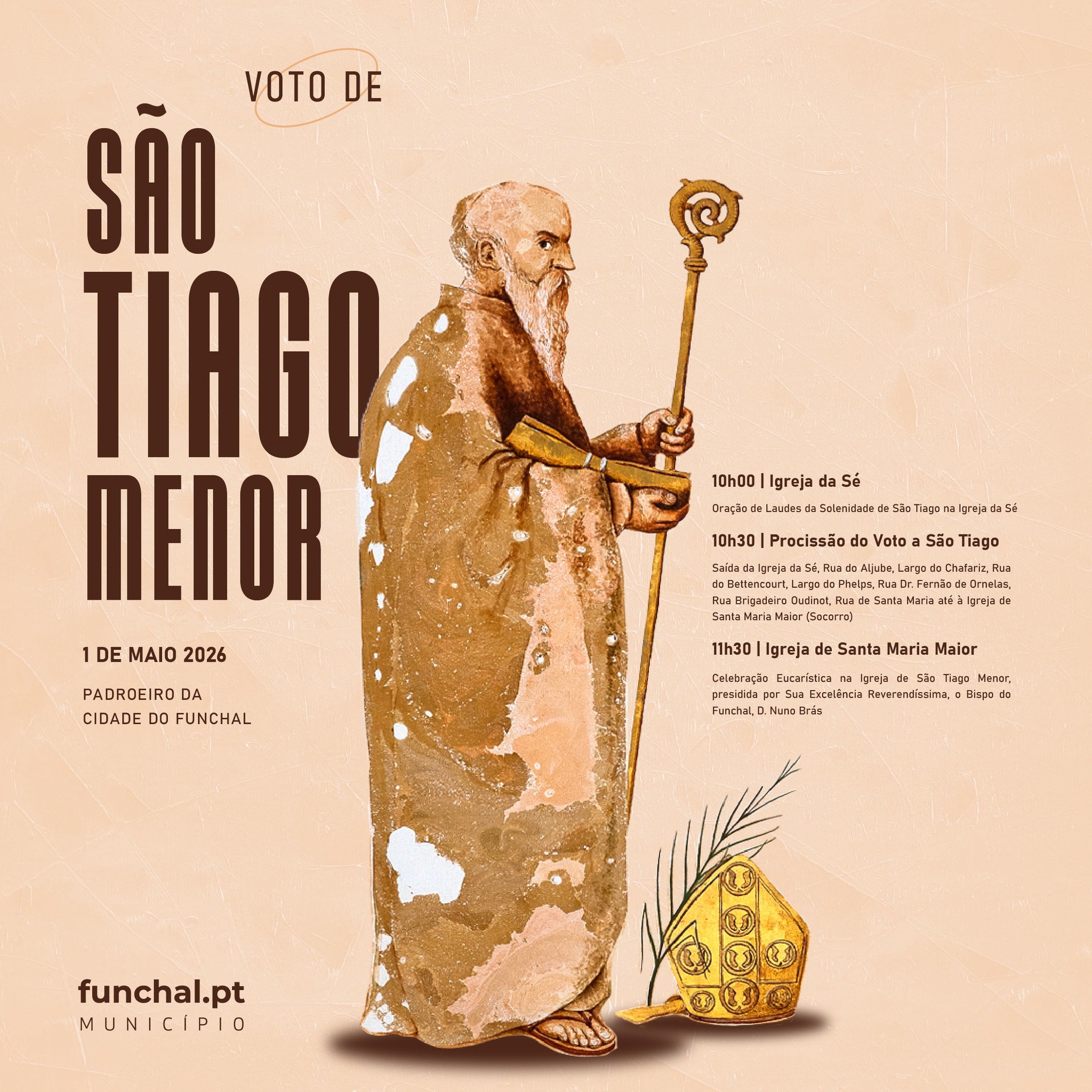 Cartaz da Procissão do Voto de São Tiago Menor com óleo de Rui Carita ...